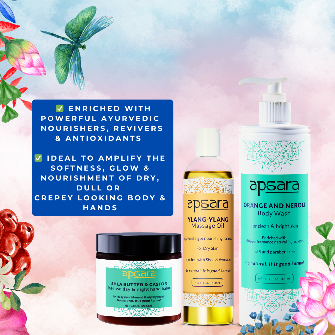 Ayurvedic & natural body care set including a body wash, body massage ...